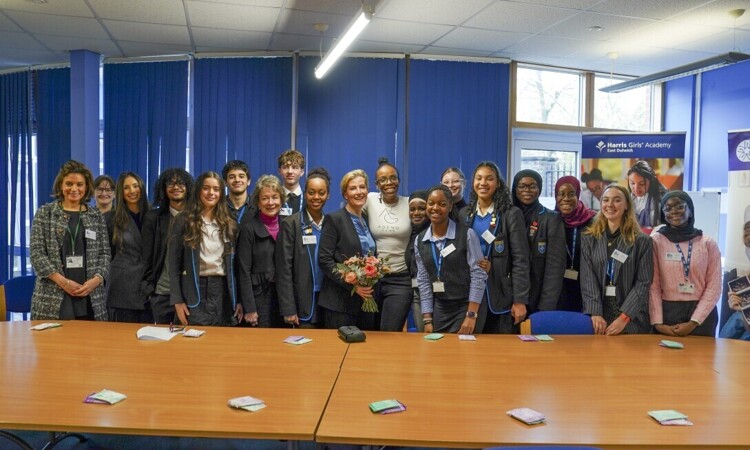 HRH Duchess of Edinburgh joins students at Harris Girls Academy East Dulwich for a menstrual ...